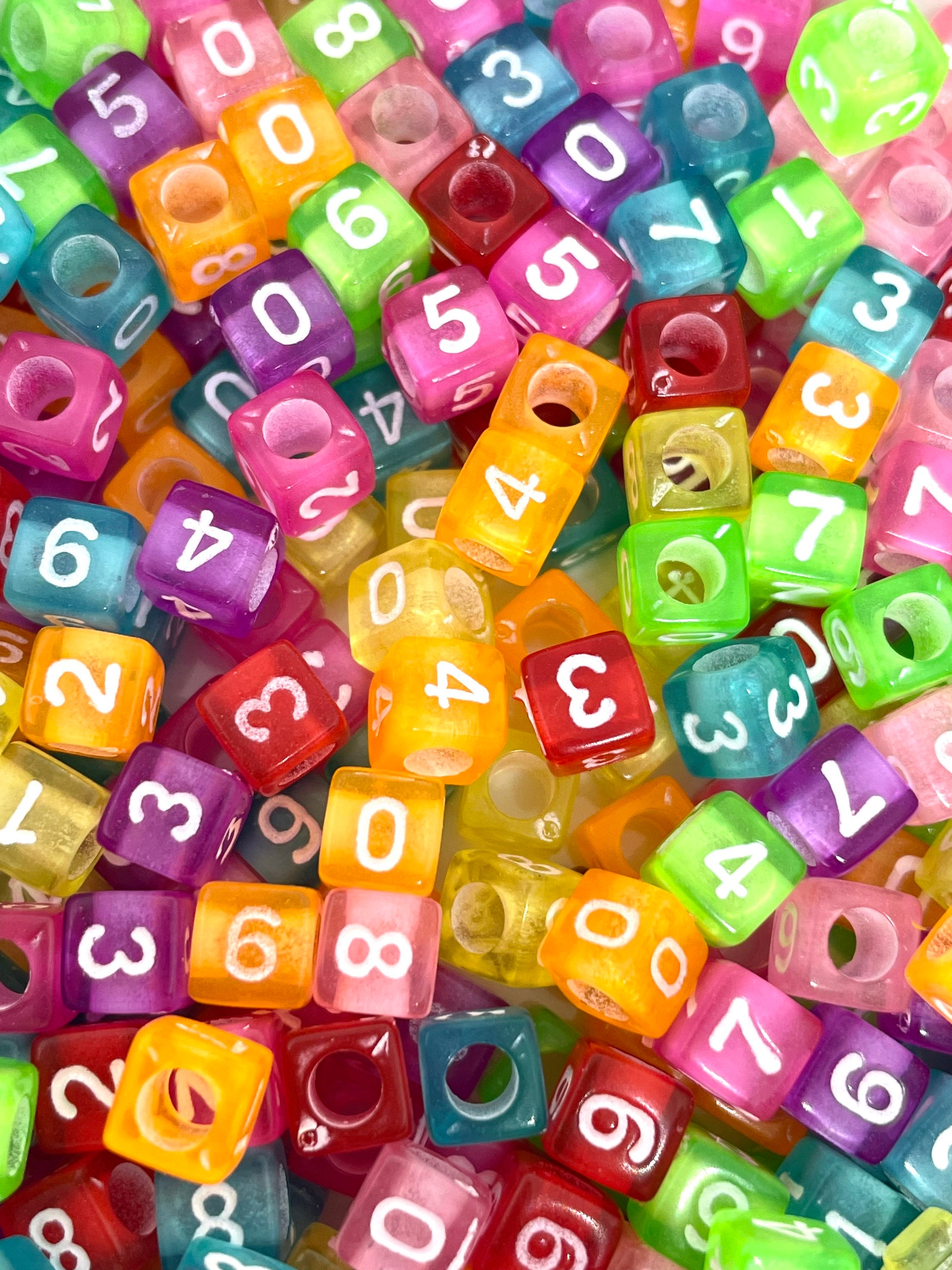 Colorful Cube Number Beads Number Charms Lucky Number - Etsy