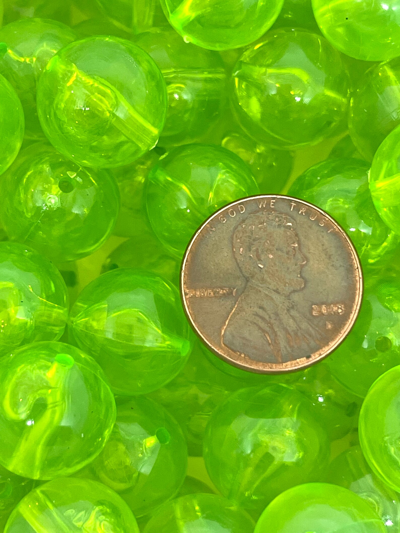 14mm Translucent Lime Green Bubble Gum Beads for Jewelry | Etsy