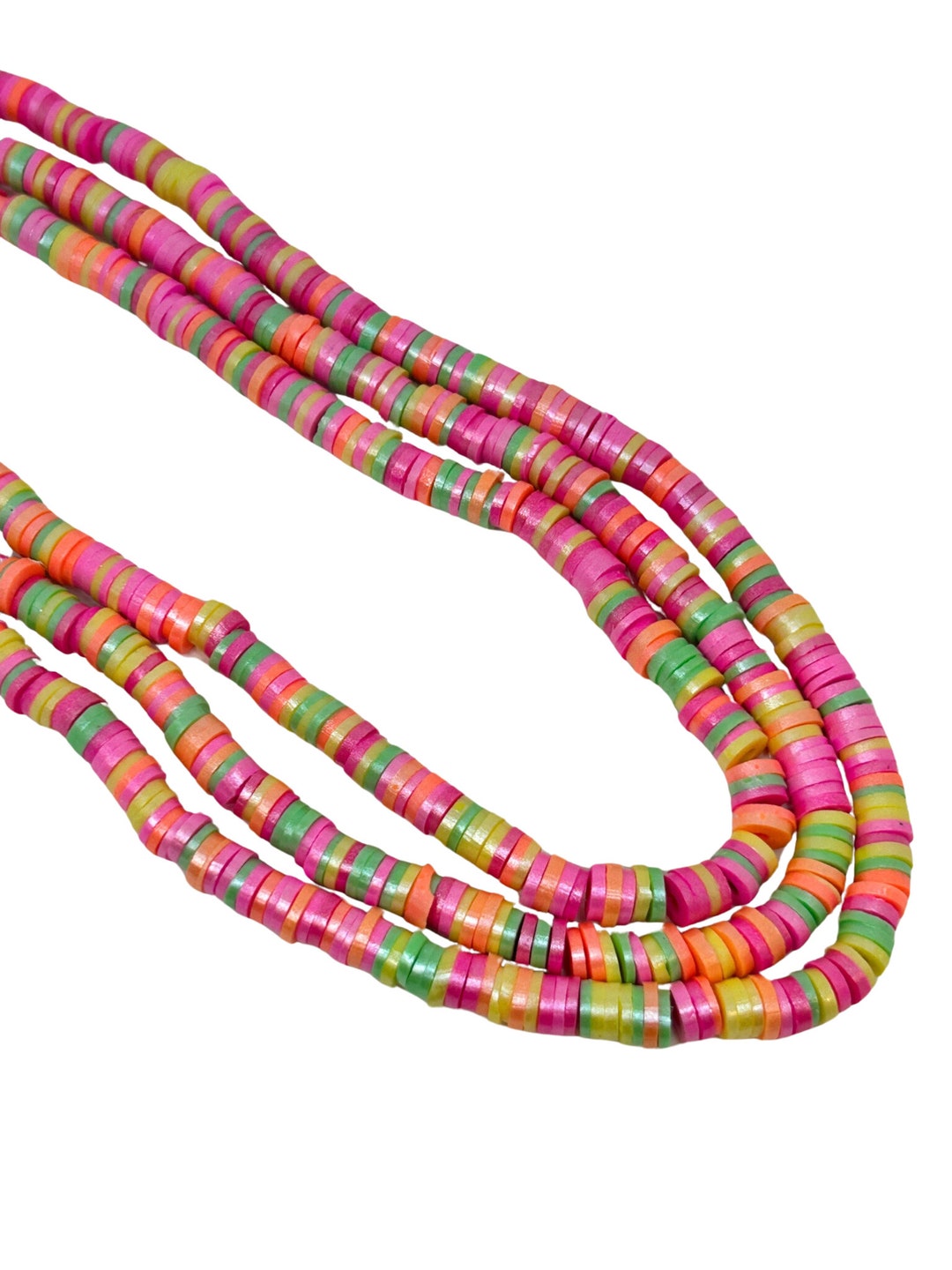 Iridescent Tropical Heishi Beads, Exotic Bead Strand, Colorful Jewelry ...