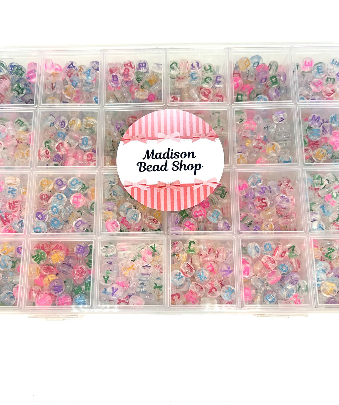 Clear Rainbow Alphabet Bead Kit, Friendship Bracelet Beads, DIY Jewelry ...