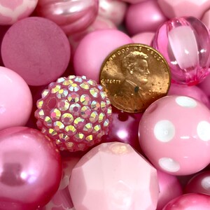 Pink Chunky Bead Assortment, Pink Themed Bead Set, Pink Bubblegum Beads ...