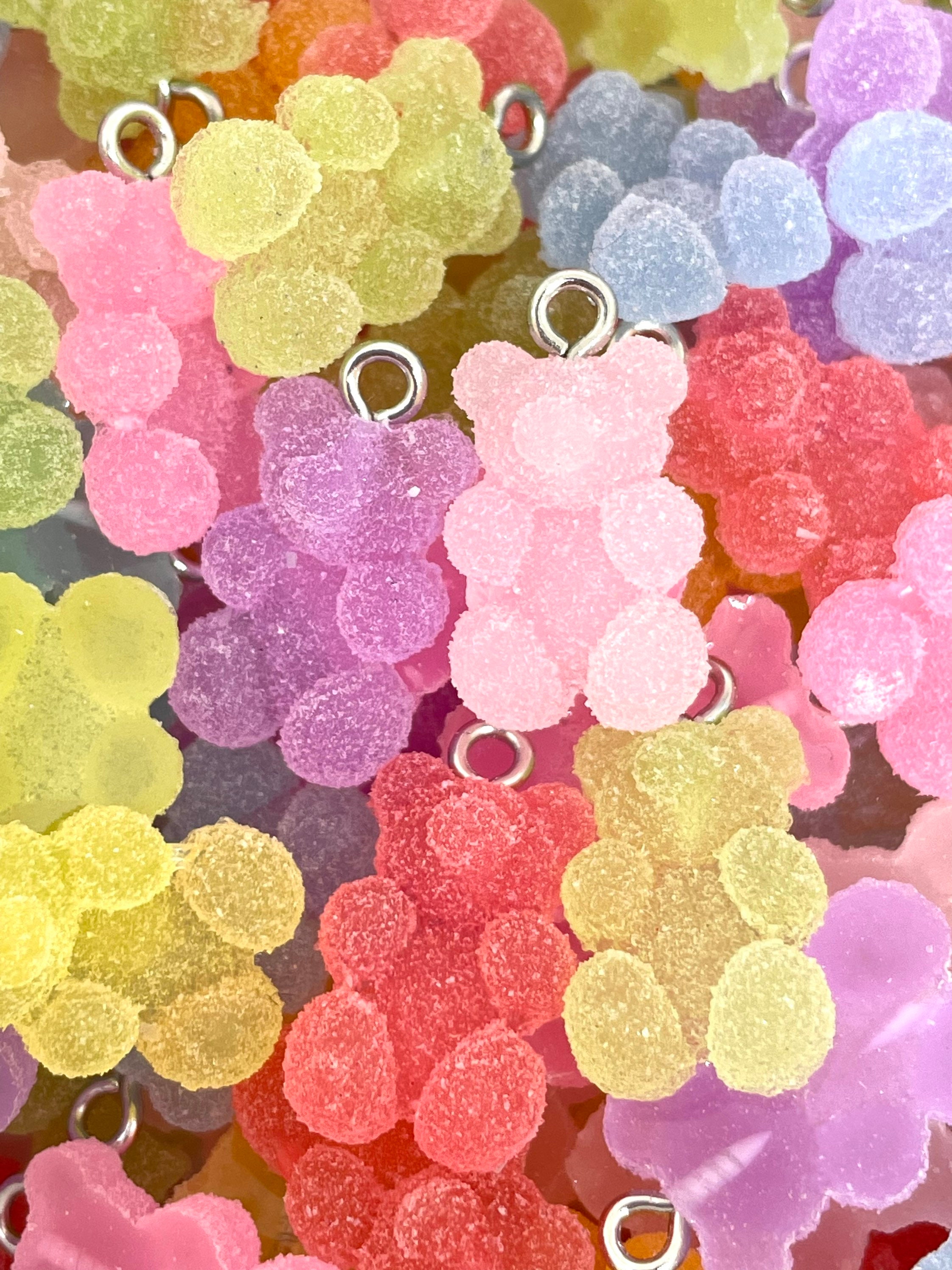 Sugar Gummy Bear Beads for Jewelry Making, Fake Candy, Gummy Bear Charm ...