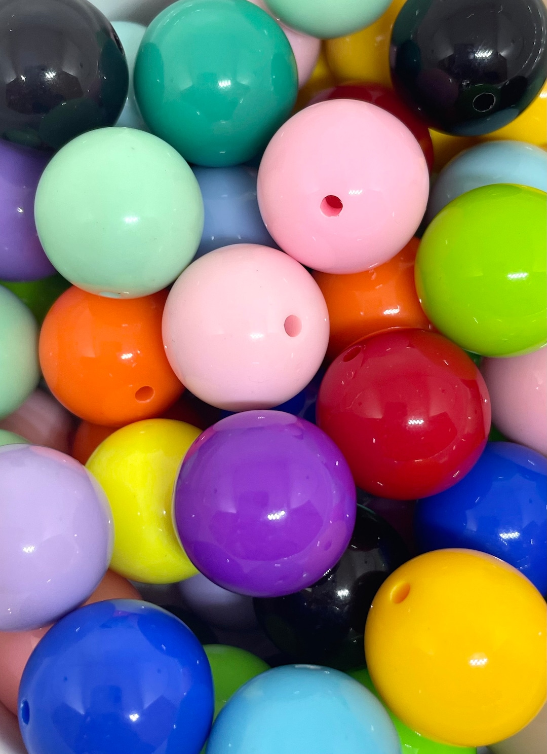 20mm Chunky Beads, Bubblegum Bead Soup, Gumball Beads, Assorted Beads ...