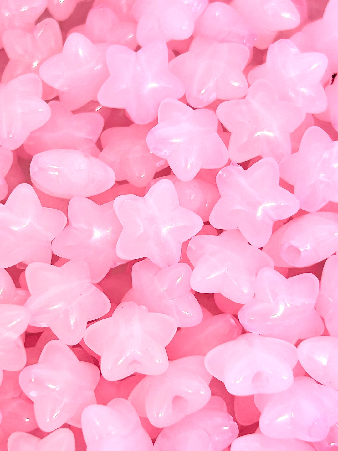 Translucent Light Pink Star Beads, Little Star - Etsy