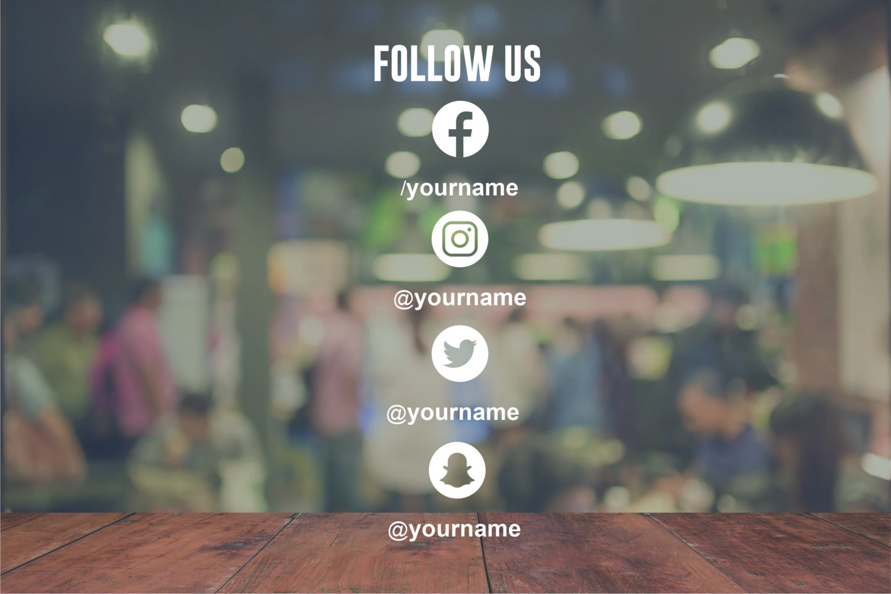 Business Social Media Icons Set Follow Us Wall / Window Decal Sticker ...