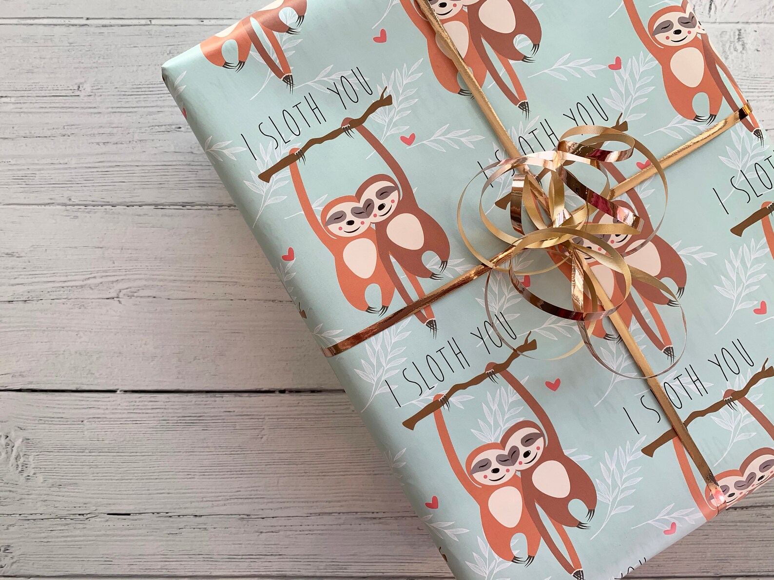 I SLOTH YOU Gift Wrap Cute Sloth Wrapping Paper Animal | Etsy