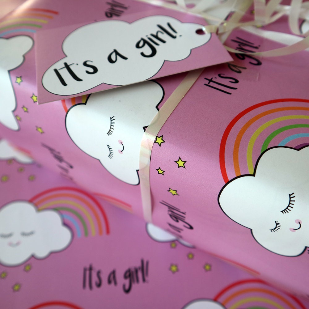 Baby Girl Gift Wrap Baby Shower Gift New Baby Baby Girl - Etsy
