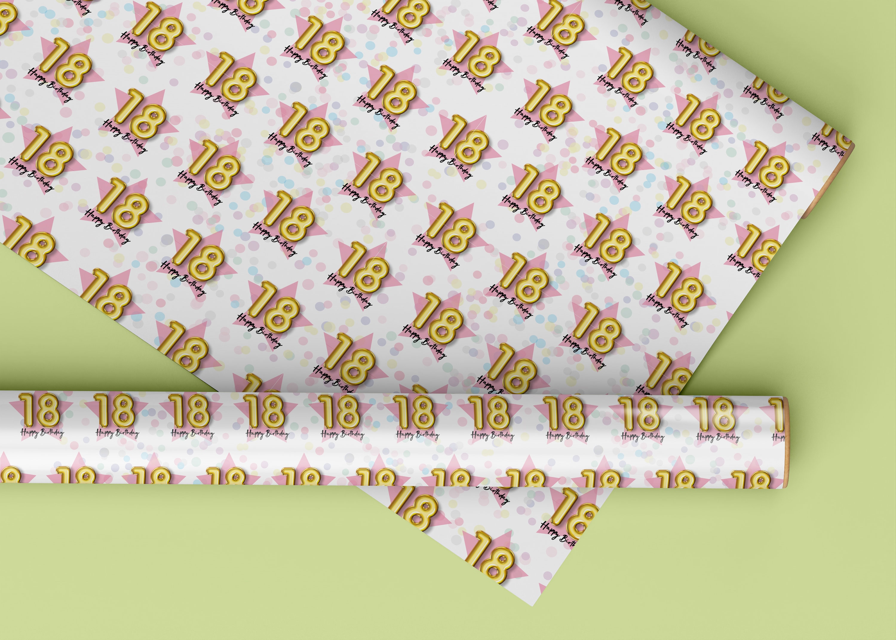 18th Birthday Wrapping Paper Happy EIGHTEENTH Birthday - Etsy UK