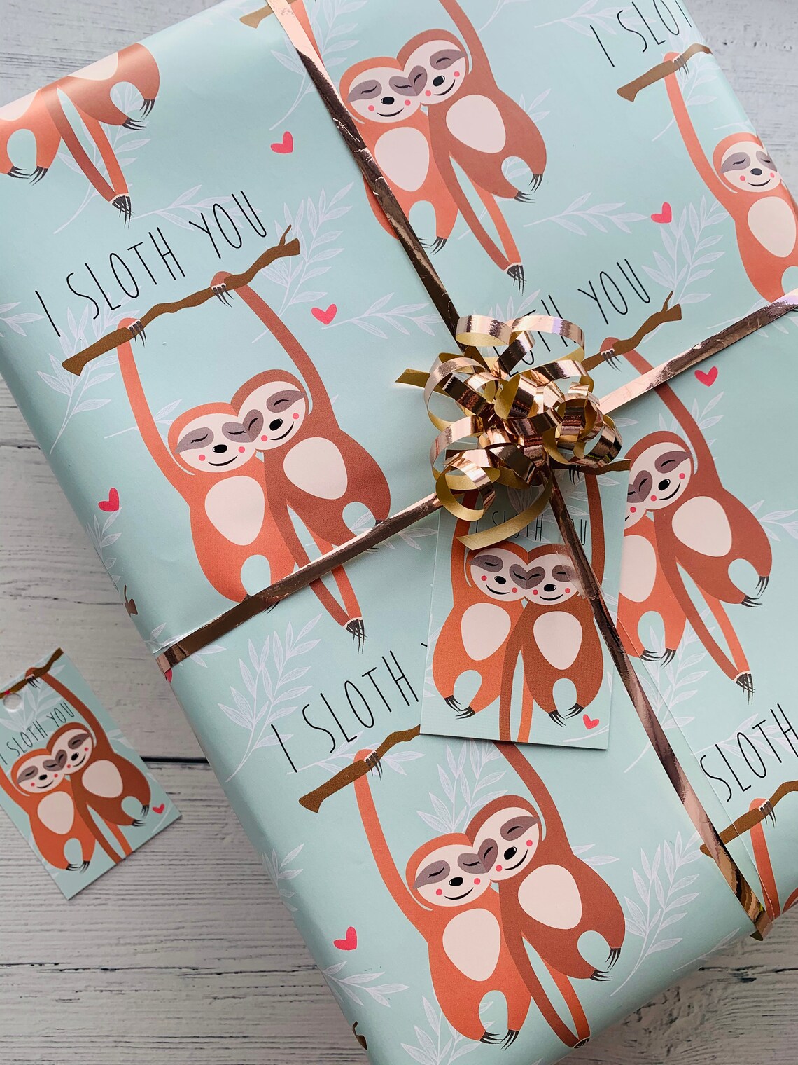 I SLOTH YOU Gift Wrap Cute Sloth Wrapping Paper Animal | Etsy