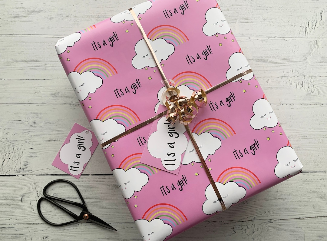 Baby Girl Gift Wrap Baby Shower Gift New Baby Baby Girl Christening ...