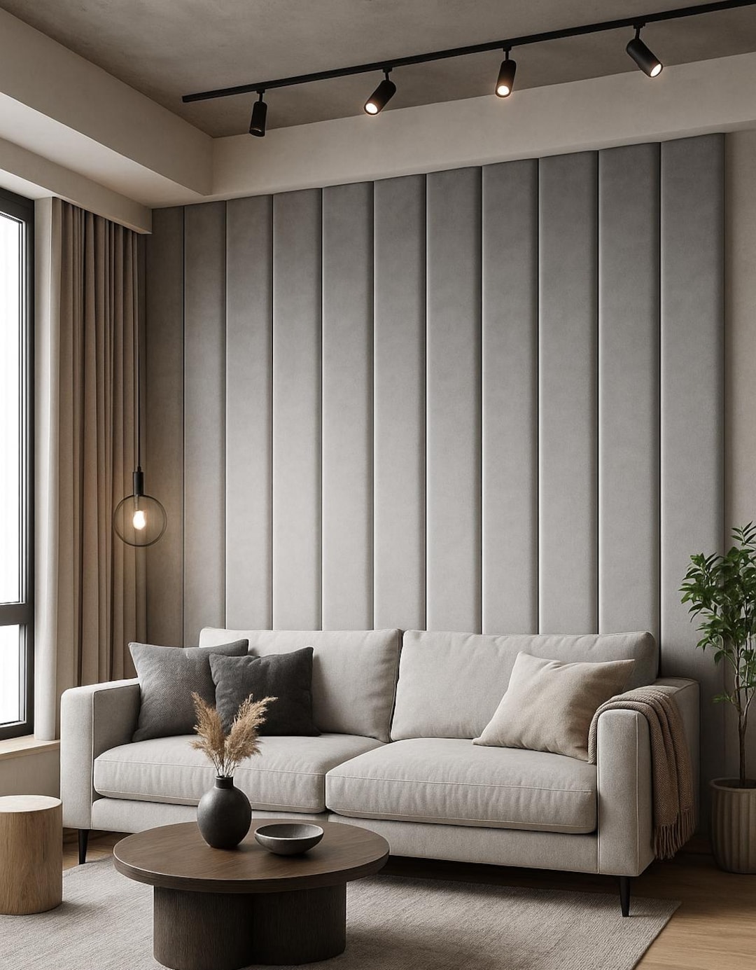 Living Room Wall Panels – Soft Upholstered Wall Decor – Acoustic Fabric ...