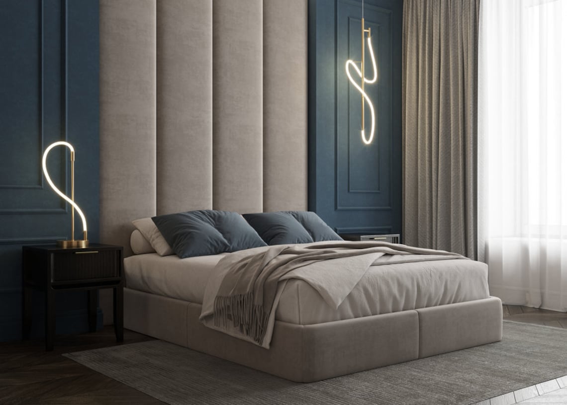 Upholstered Wall Mounted Panels wall Mounted Headboard - Etsy