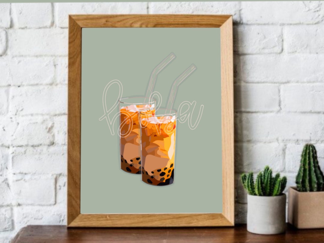 Boba Art Print || Milk Tea Boba Art Print, Bubble Tea Art Print, Milk ...