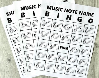 Music Note Bingo - Etsy
