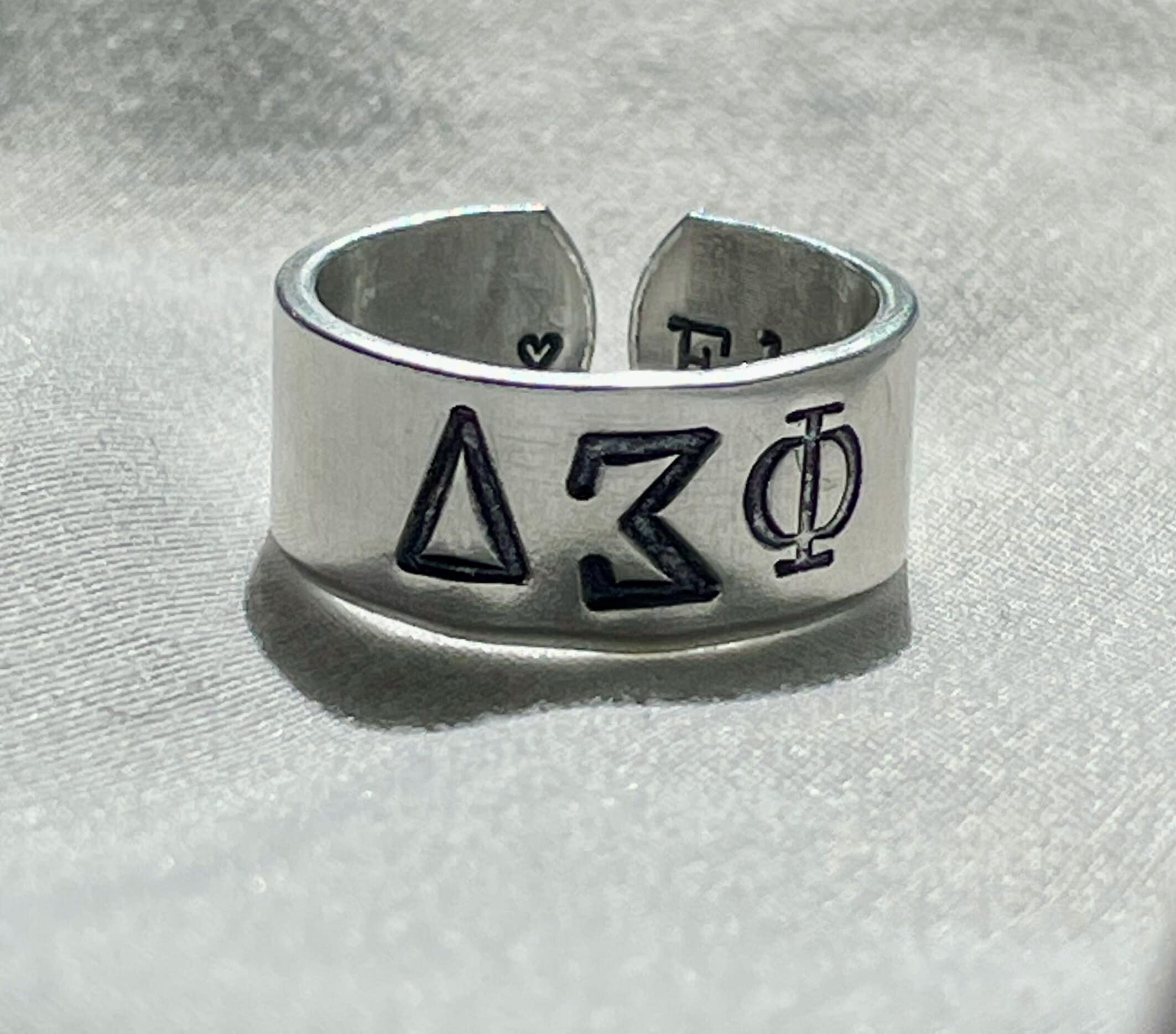 Greek Fraternity or Sorority Ring / Hand Stamped Metal Ring / Secret ...