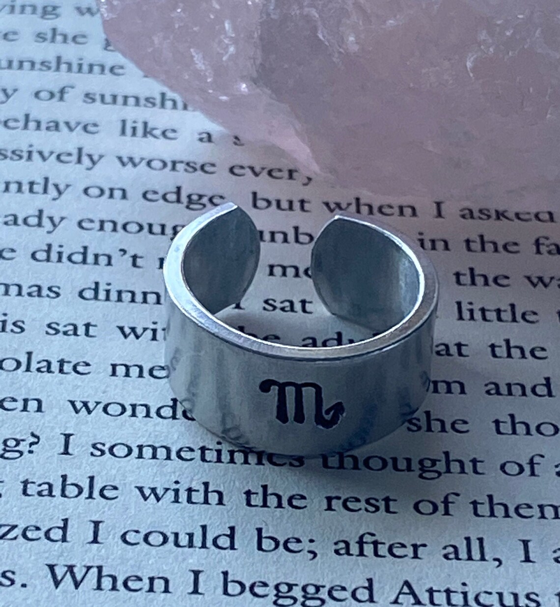 Zodiac Sign Rings / Hand Stamped Metal Ring / Secret Message - Etsy