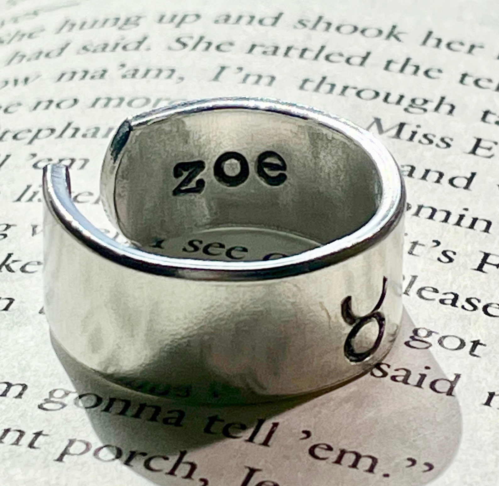 Zodiac Sign Rings / Hand Stamped Metal Ring / Secret Message - Etsy