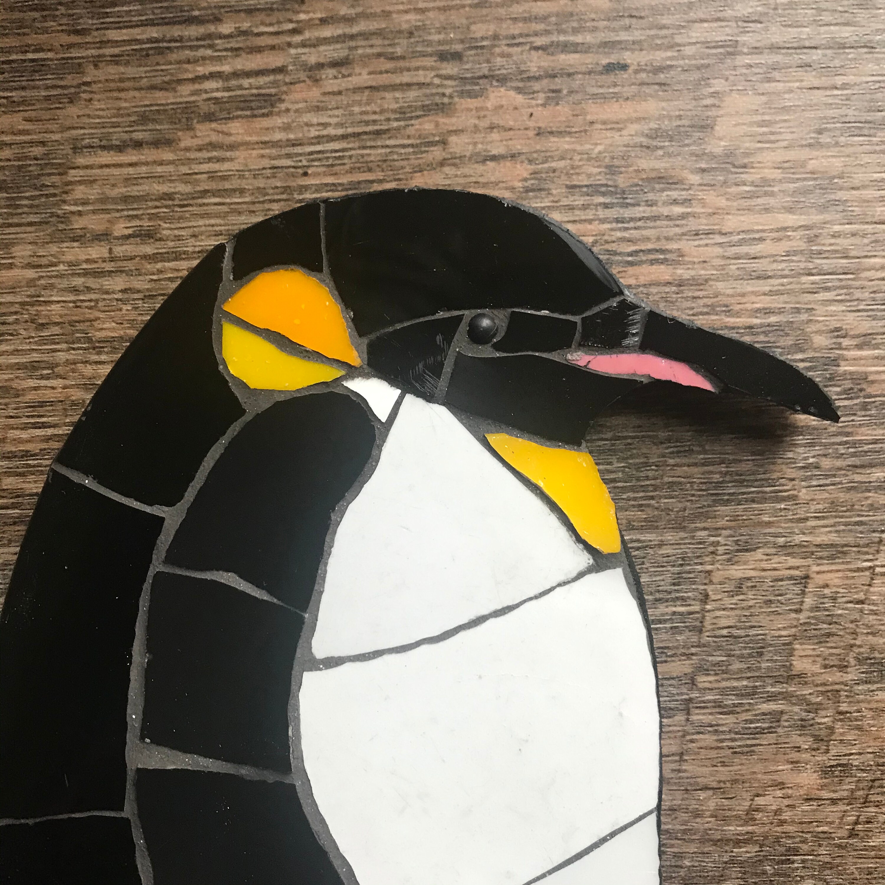 Mosaic Emperor penguin with baby | Etsy