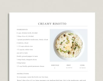 Recept sjabloon | Etsy Nederland