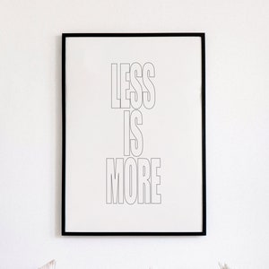 Less is More Wall Art Print | Minimal Wall Art - Etsy