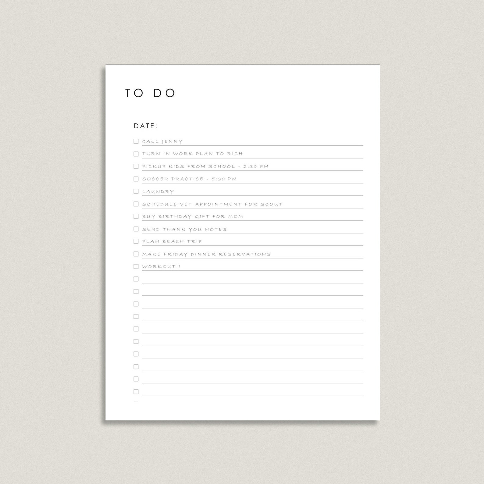 Modern to Do List Printable | Check List Printable | Fillable PDF - Etsy