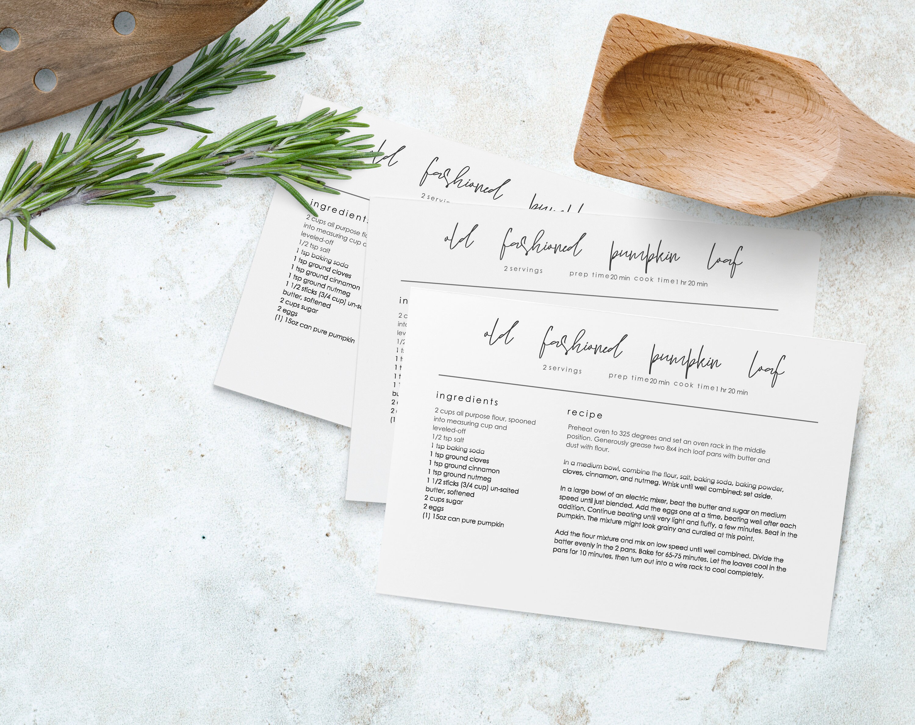 Modern Recipe Card Template | Editable Recipe Card Printable | Fillable ...