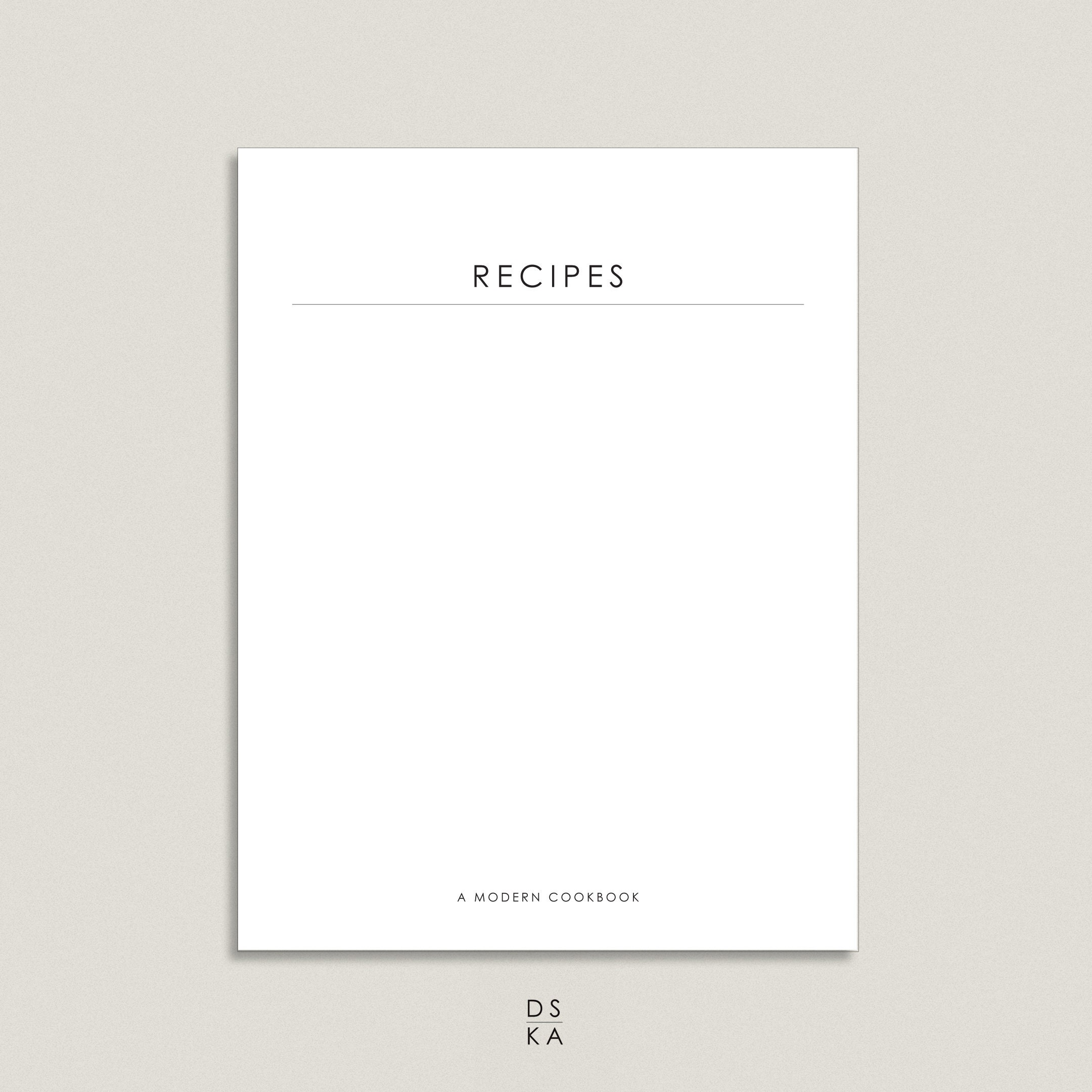 Modern Minimal Editable Recipe Book Template 8.5x11 MODERN - Etsy UK