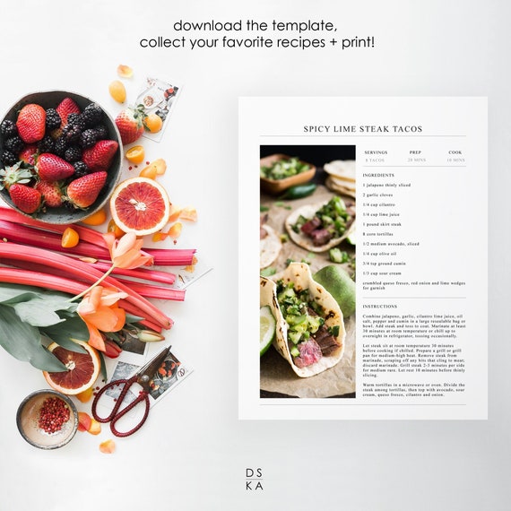 Modern Recipe Book Template 8.5x11 FARMHOUSE COLLECTION - Etsy