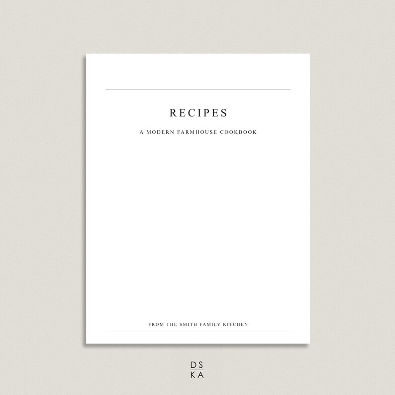 Modern Farmhouse Editable Recipe Book Template 8.5x11 - FARMHOUSE ...