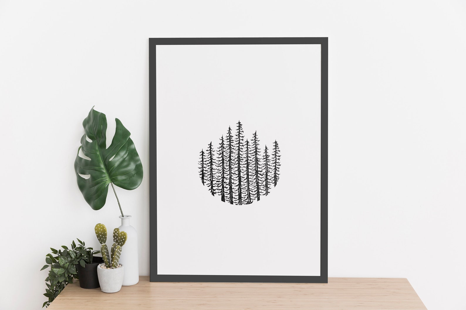 Modern Trees Wall Art Print Nature Art Print - Etsy