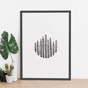 Modern Trees Wall Art Print | Nature Art Print - Etsy