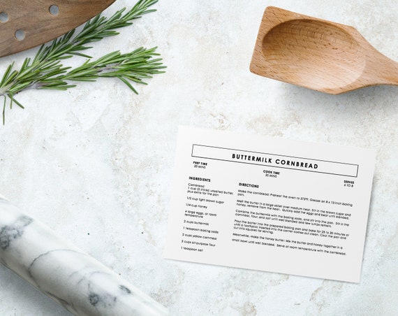 Modern Editable Recipe Card Template Recipe Card Print - Etsy