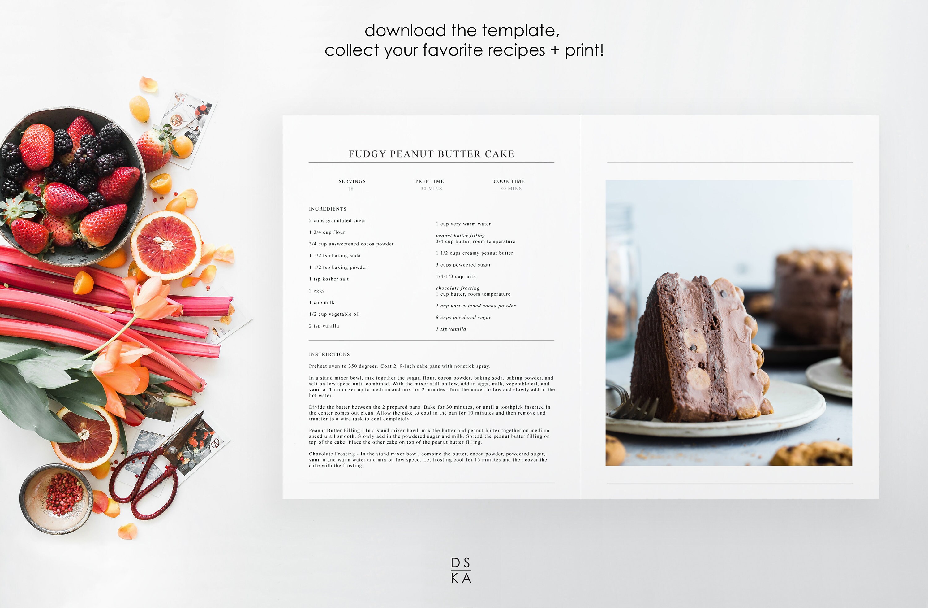 Modern Editable Recipe Book Template 8.5x11 - FARMHOUSE COLLECTION ...