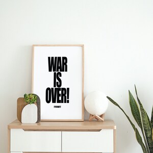Modern Wall Art | War is Over Wall Art Printable - Etsy