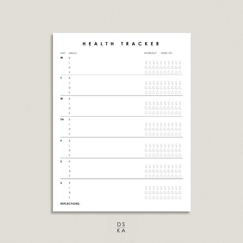 Health Tracker | Wellness Journal | Mood Tracker | Weekly Health ...