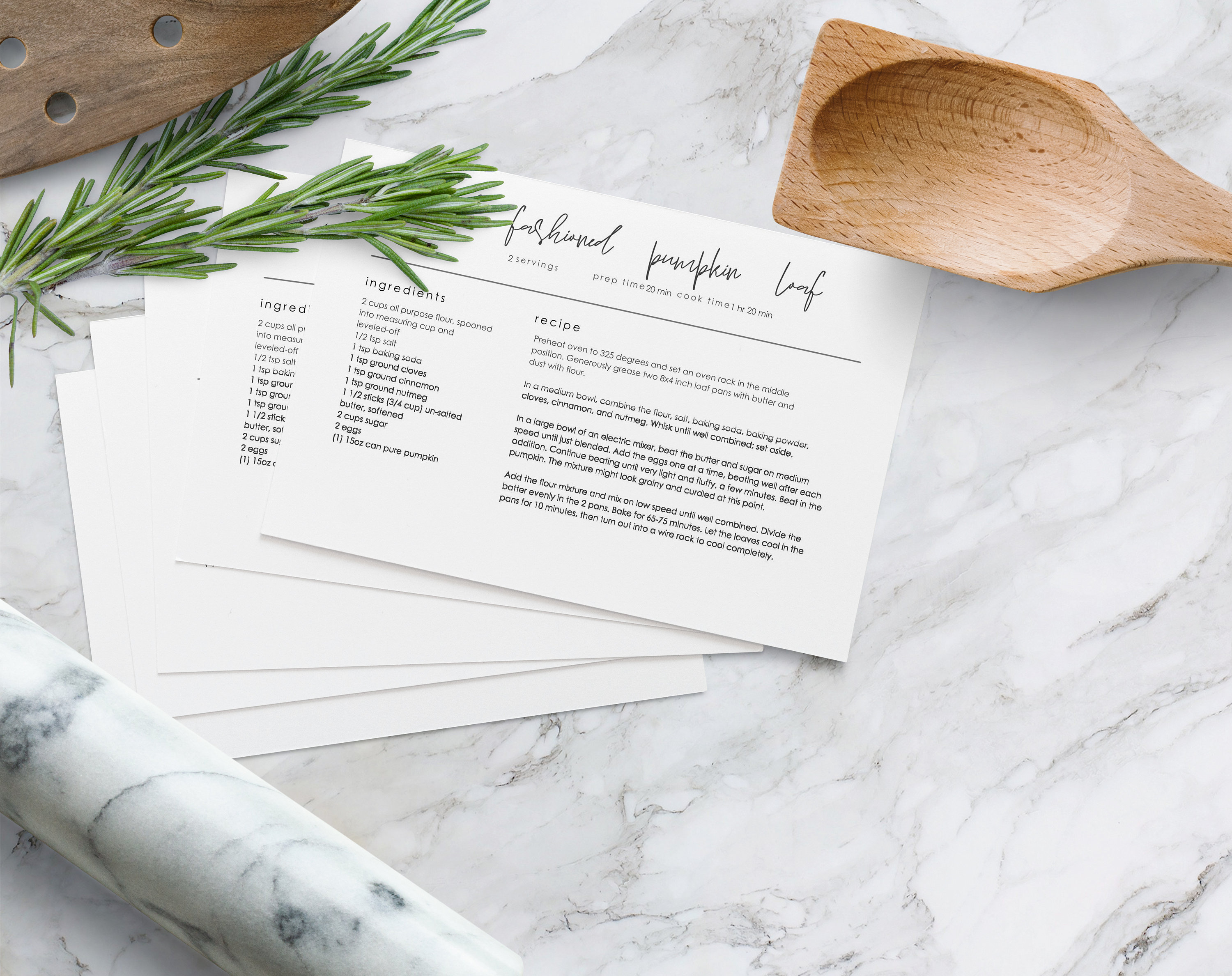 Modern Recipe Card Template | Editable Recipe Card Printable | Fillable ...