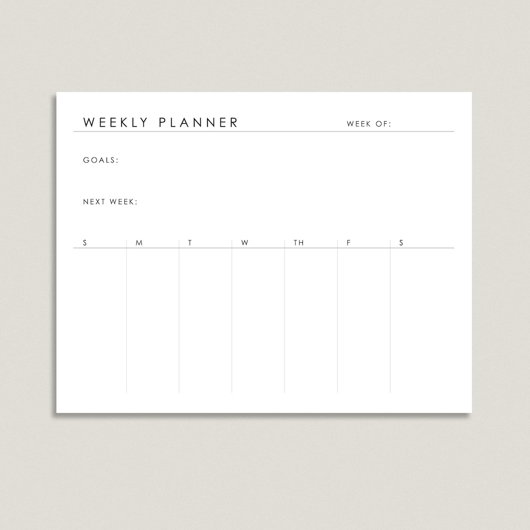 Weekly Planner | Printable Fillable Planner | Schedule | 2022 Daily ...