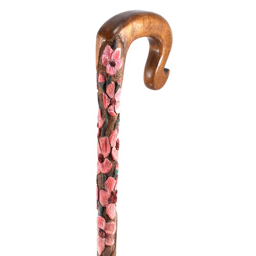 Custom Wood Walking Caneshepherd Crook Handle With Cherry - Etsy