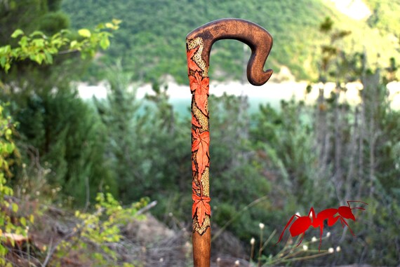 Custom wood walking caneShepherd Crook handle with maple | Etsy