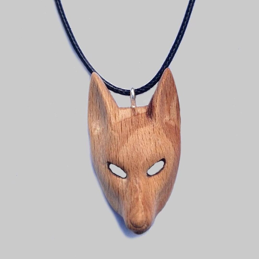 Kitsune Fox Mask Necklace and Keychain, Handcrafted Japanese Pendant ...