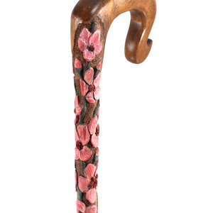 Custom Wood Walking Caneshepherd Crook Handle With Cherry - Etsy