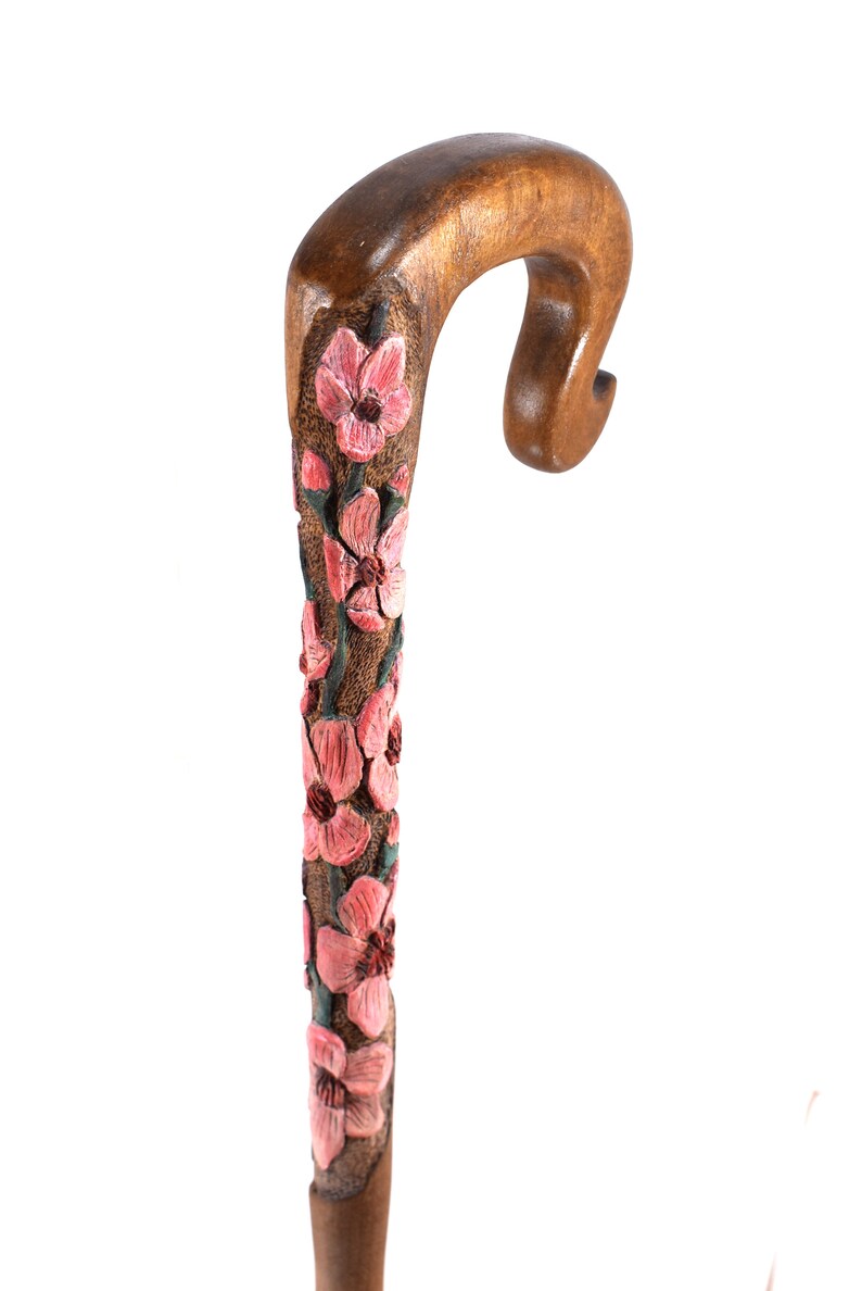 Custom Wood Walking Caneshepherd Crook Handle With Cherry - Etsy