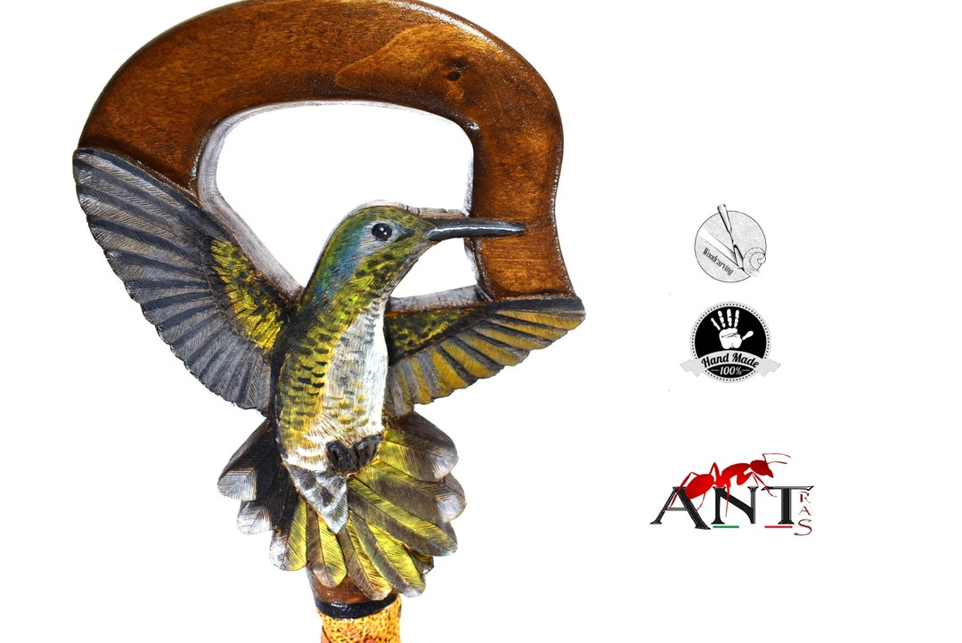 Ladies Walking Dogs Hummingbird With Trubet Vines Wooden Gifts for Bird ...