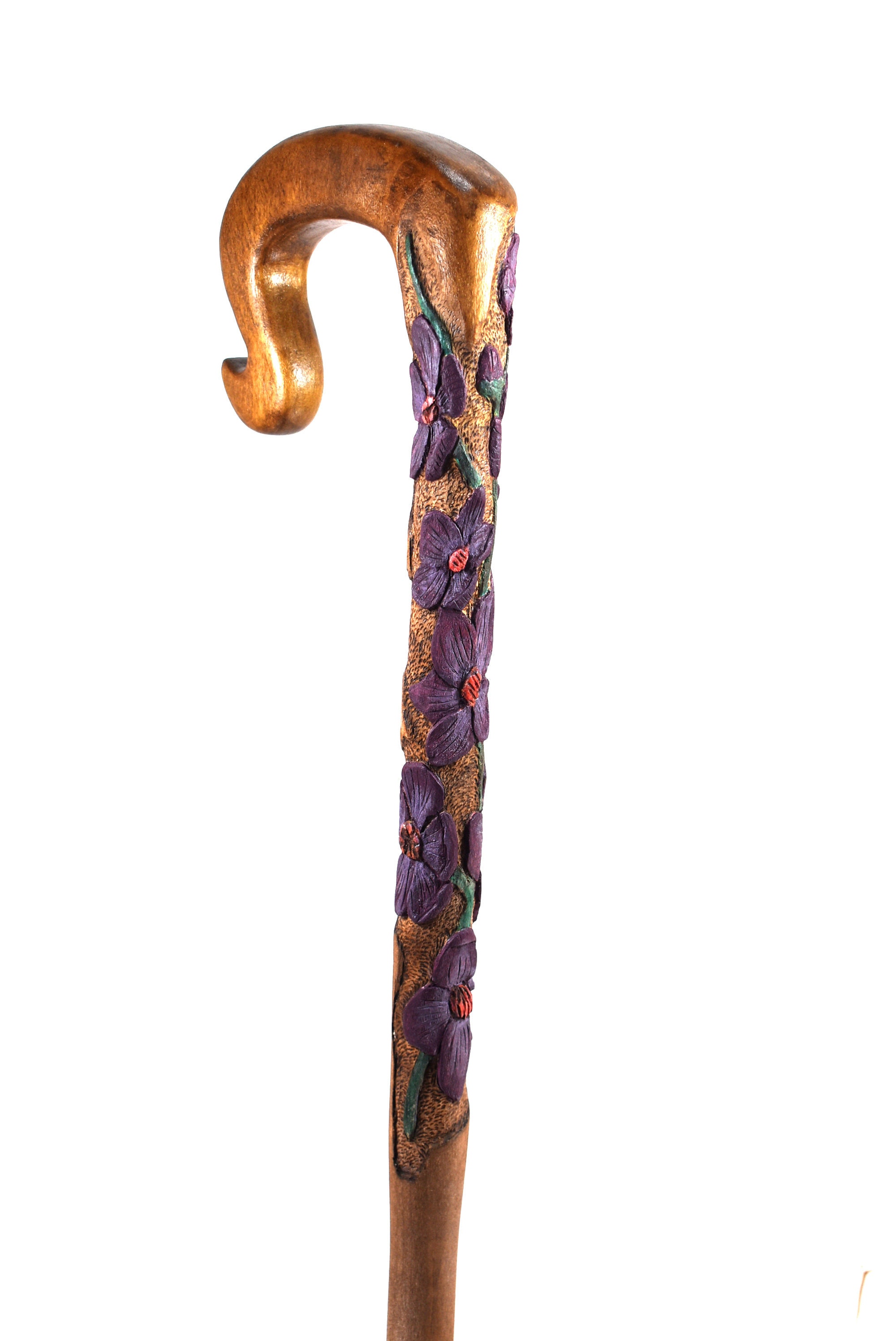 Wooden Walking Cane Shepherd Crook Handle With Fantasy Purple - Etsy ...