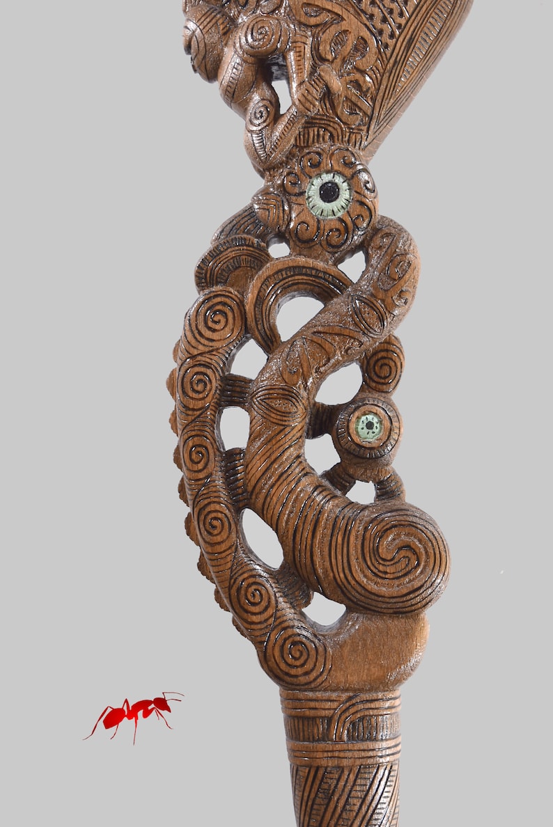 Carved Tokotoko Maori Walking Stick,elegant Dogs for Men Fathers Day ...