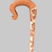 Custom Wood Walking Cane, Shepherd Crook Handle With Oak Leaves Relief ...