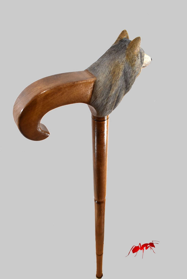 Custom Wood Walking Cane Realistic Grey Wolf Wood Wildlife - Etsy