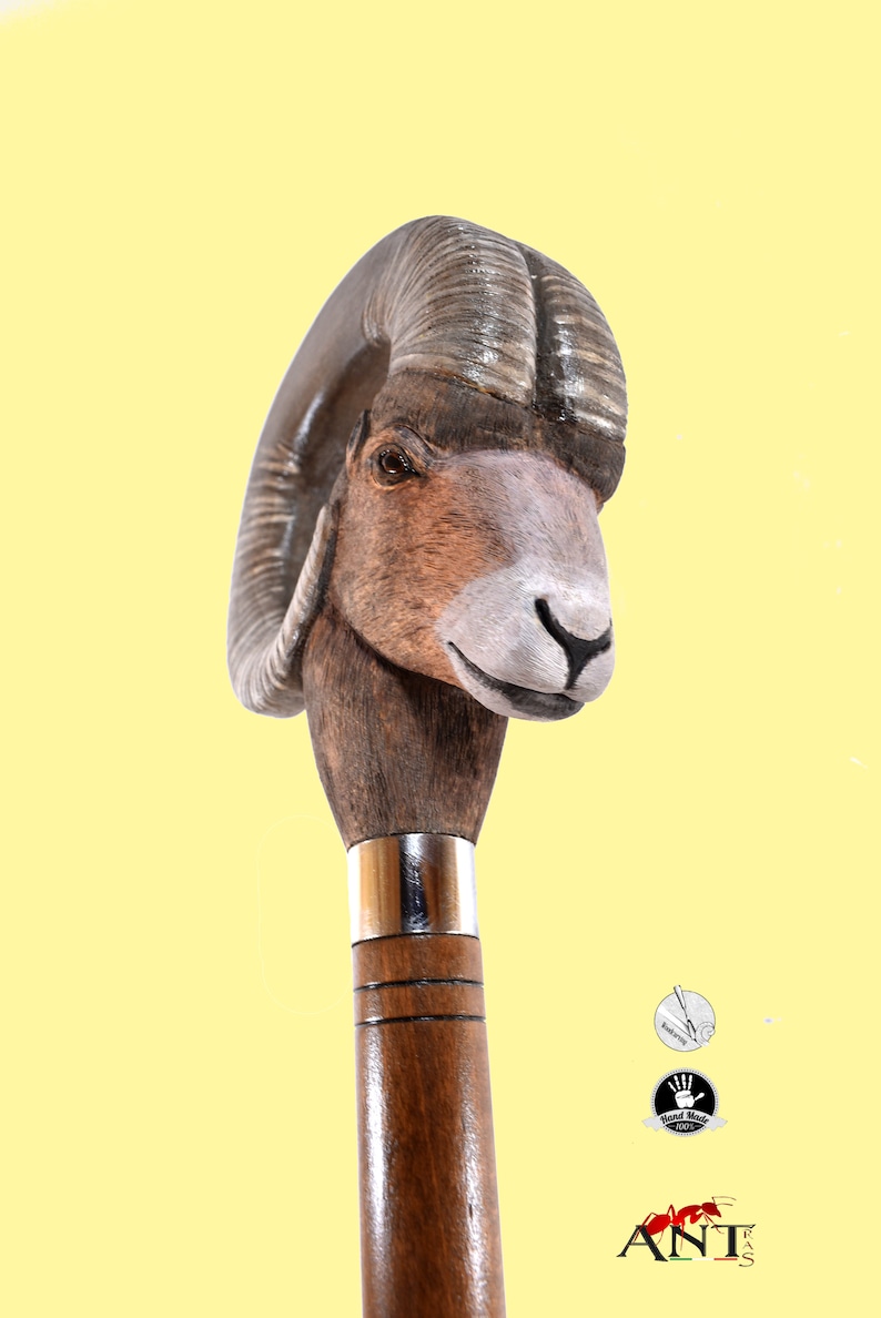 Ram Walking Cane Handmade Vintage Wooden Walking Canes Sticks for Men ...