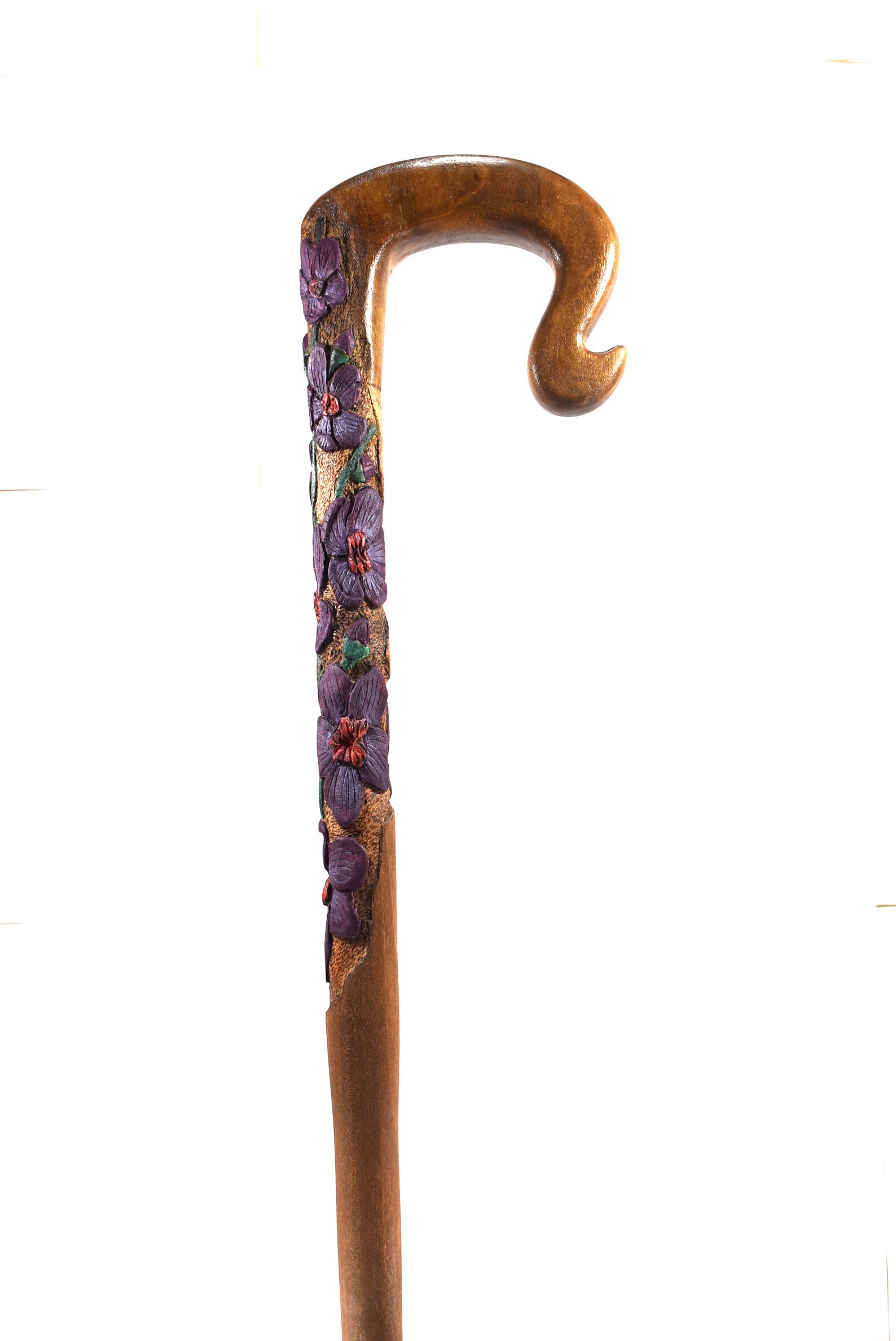 Wooden Walking Cane Shepherd Crook Handle With Fantasy Purple - Etsy