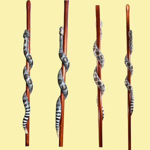 Snake Wooden Walking Stick Full Body Hand Carved Twisted | Etsy